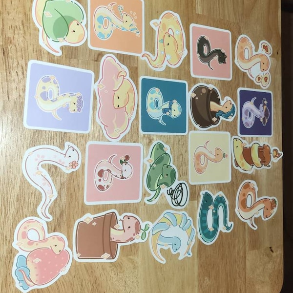 Cute Snake Stickers Pack | Snake Stickers | Kawaii Snake Sticker ...