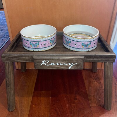 Dog Food Table Stand Dog Dinner Table Elevated Rustic Farmhouse Dog ...