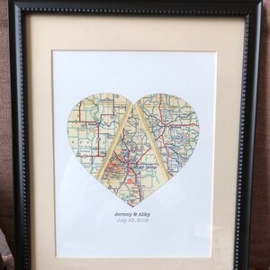 Custom Heart Map Unique Wedding Gift for Couple Personalized | Etsy