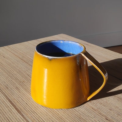 Yellow Mug, Ceramic Mug, Coffee Mug, Pottery Mug, Handmade Mug ...