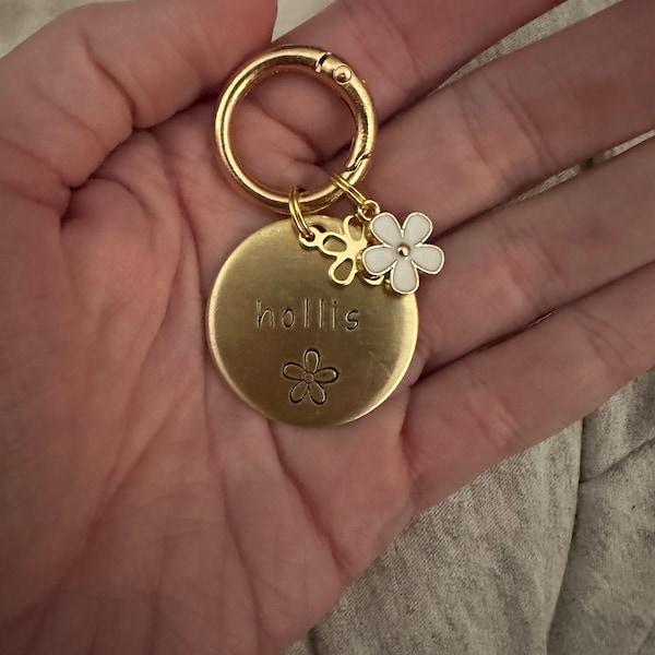 Flower Power Dog Tag, Daisy Dog Tag, Pet Id Tag, Personalized Dog Tag ...