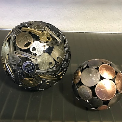Large 23 Cm Key Ball, Key Sphere, Metal Sculpture Ornament - Etsy