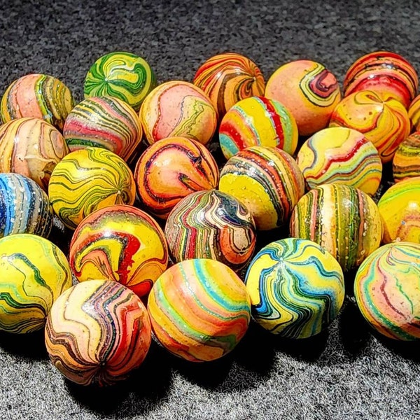 From Italy 8 Marbled Clay Marbles Hand Made by Laura Berretti Italian ...