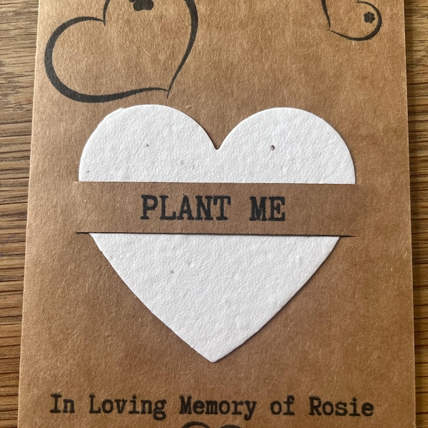 In Loving Memory Seed Paper Memorial Favour. Personalised A7 Eco ...
