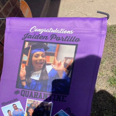 Graduation Garden Flags, 4 Photo Class of 2020 Flag, Congratulations ...
