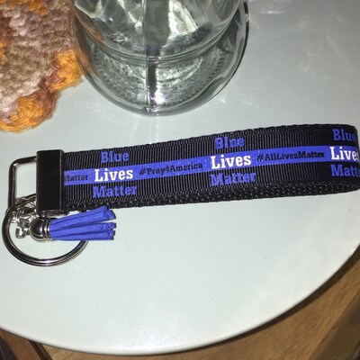 Blue Lives Matter Key Fob Police Officer Key Chain Officer Support ...