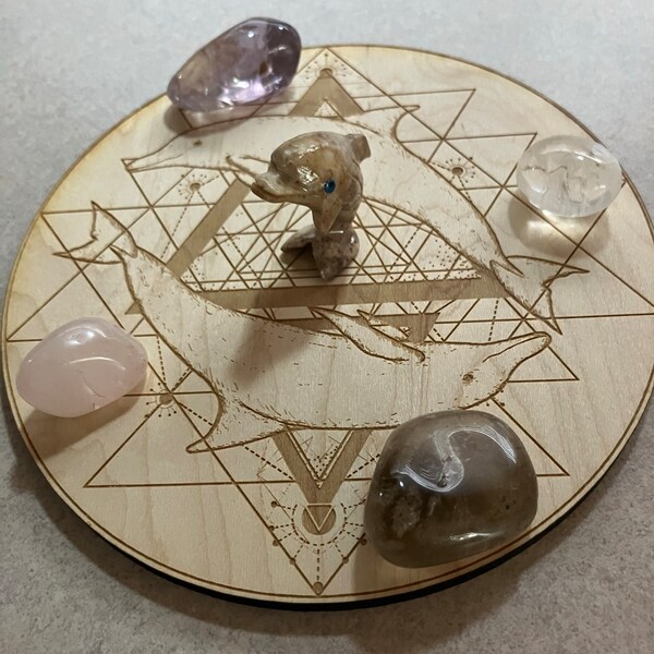 Dolphin Crystal Grid - Altar Decoration - Etsy
