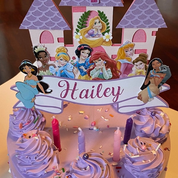 Disney Princess Cake Topper, Personalized Cake Topper,disney Princesses ...