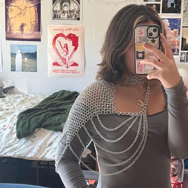 Chainmail Top and Skirt, Aluminum Handmade Butted Chainmail Bikini Set ...