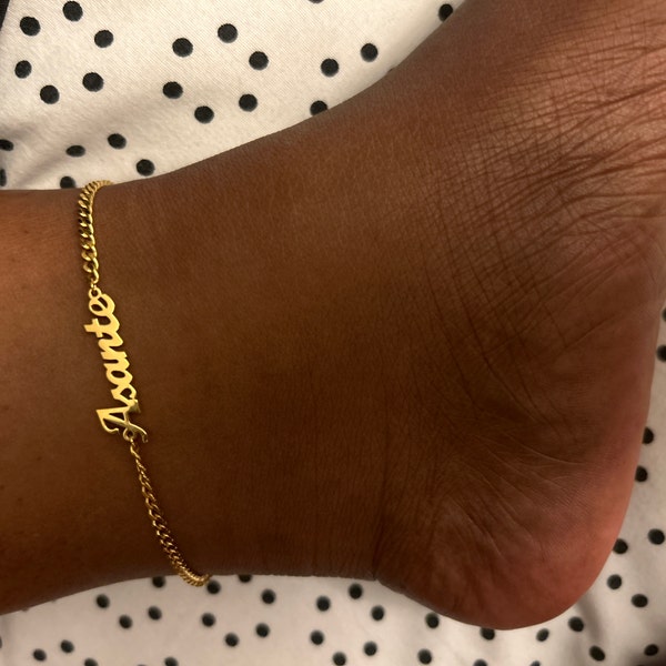 Personalized Name Anklet - Custom Name Anklet - Gold Filled Anklet - Custom Silver Anklet ...
