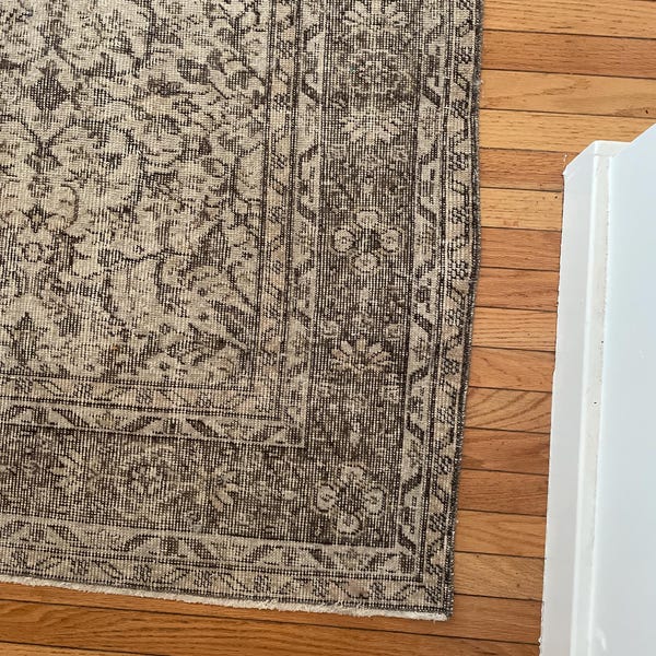 2x4 Vintage Rug, Antique Rug, Faded Rug, Vintage Door Mat, Oushak Rug ...