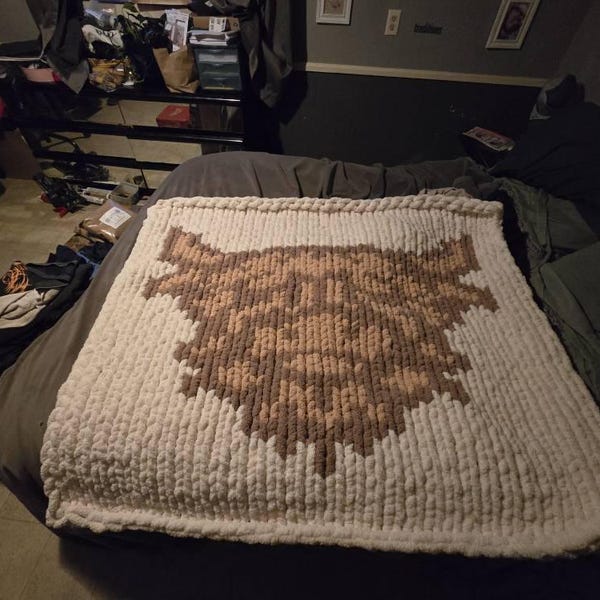 Highland Cow - Finger Knitting / Chunky Knit Blanket Pattern - Etsy