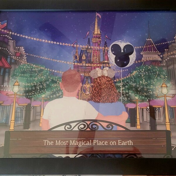 Custom Disney Inspired Portrait, Personalized Print for Family, Friends ...