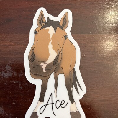 Customizable Horse Sticker Personal Decal Gift for Equestrian Handmade ...