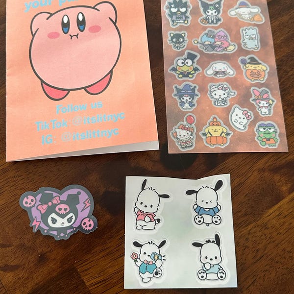 Pink Bubble Sticker, Anime Waterproof Sticker Sheet, Holographic Vinyl ...