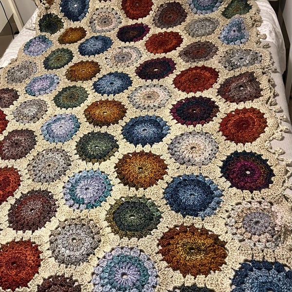 PATTERN Sunburst Hexie Christmas Tree Skirt Crochet Large Sunburst ...