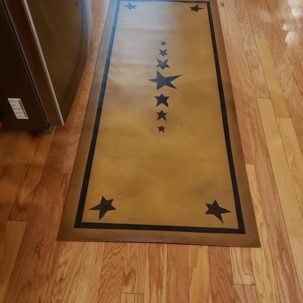 Early American Floorcloth Area Rug. Primitive Floor Cloth. May House ...