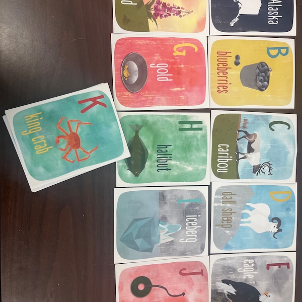 Alaska A to Z Alphabet Cards - Etsy