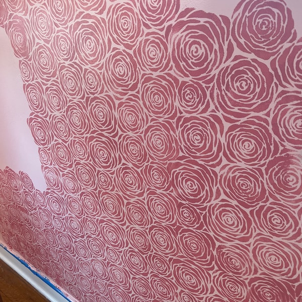 Roses Allover Wall Stencil - WALL STENCILS Instead of Decals - Easy to ...