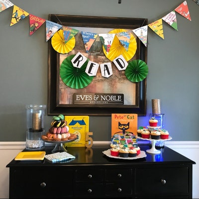 Reading Theme Banner, READ Banner, Book Theme Shower Decor, Book Party ...