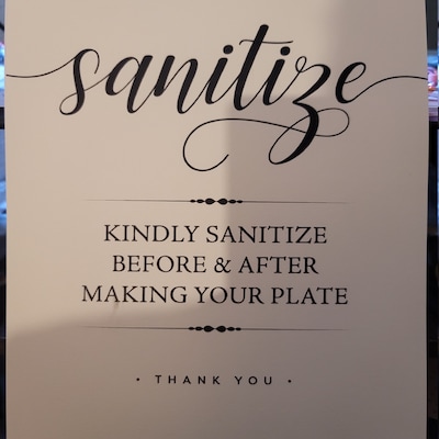 Please Sanitize Before & After Making Dinner Plate Elegant PRINTABLE ...