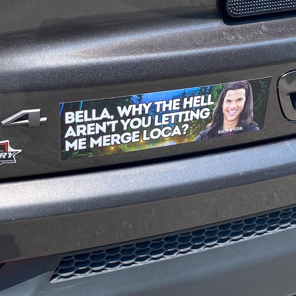 Funny Twilight Bumper Sticker, Unhinged Bumper Sticker, Funny Bumper ...