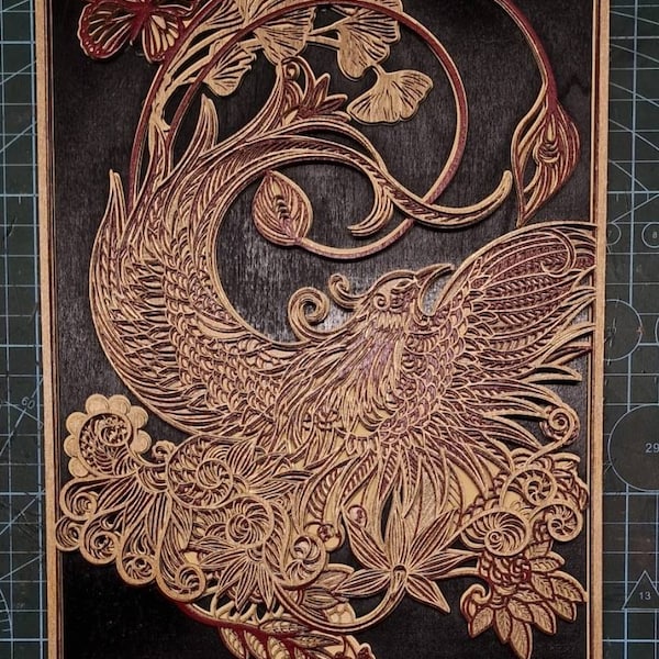The Phoenix | Laser Cut File for Creating 3D Multilayer Phoenix Laser ...