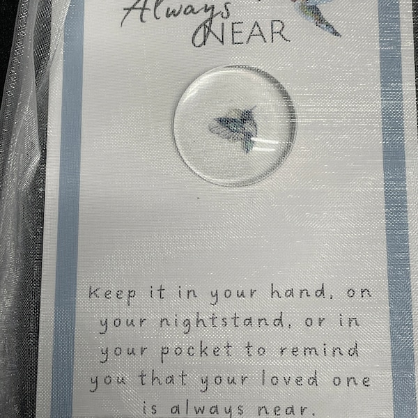 Hummingbird Always Near Glass Gem - Pocket Token, Angelversary ...