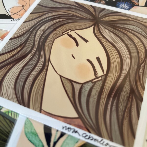 Ximena, Whimsical Girl, Print, Portrait, Illustration, Art, Drawing - Etsy