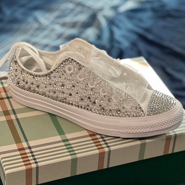 Custom Bling and Pearl Converse - Etsy