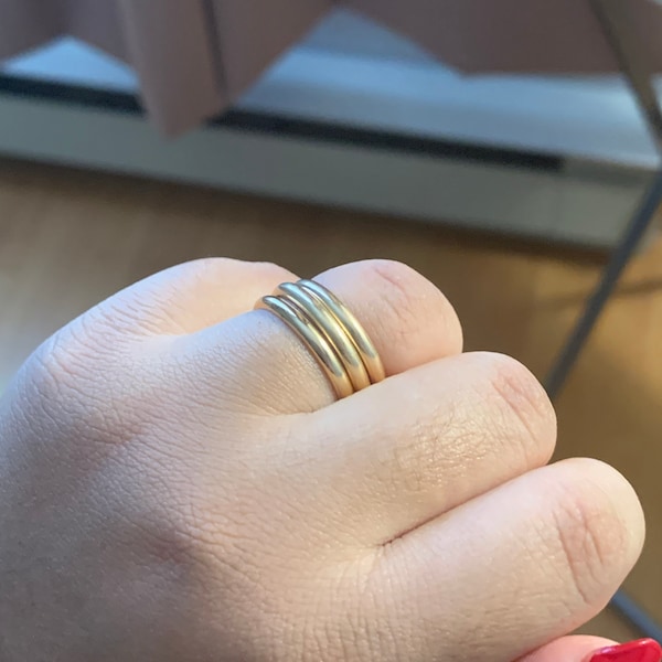 Gold Band Ring, Simple Band Ring, Engagement Ring, Thick Band Ring ...