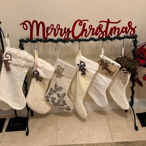 Christmas Stocking Name Tags Personalized Stocking Wood Letters Custom ...