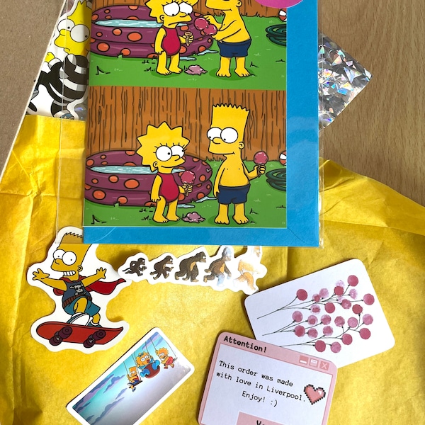 The Simpsons Bart and Lisa Sibling Card | Funny Birthday Card for ...