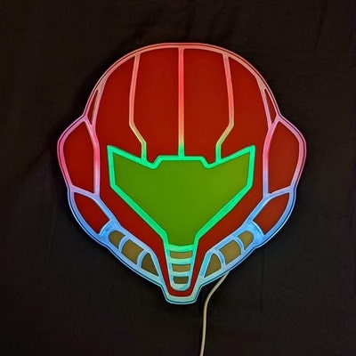 Metroid Samus Sign , Neon Like , LED , Light , Wall Decor, Night Light ...