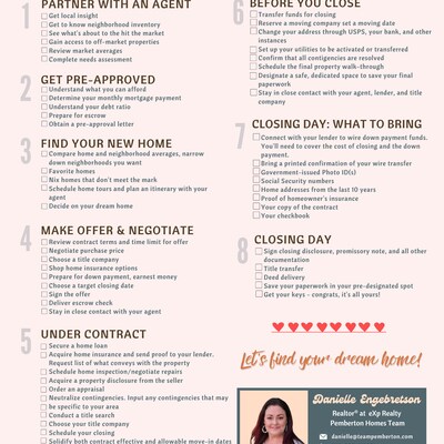 Real Estate Home Buyer's Checklist, Real Estate Marketing, Printable ...