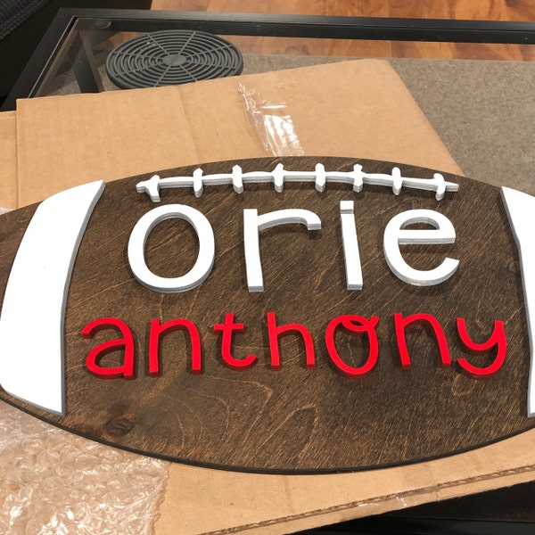 Custom Football Name Wall Hanging\football Plaque\laser Cut Football ...
