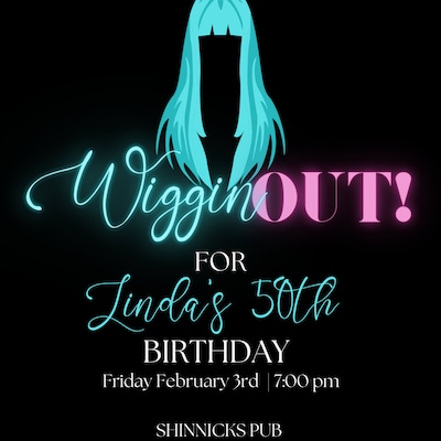 Editable and Printable Wig Party Invitation Template, Neon Light Wig ...