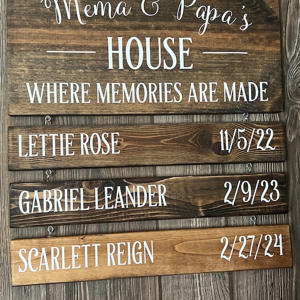 Name Slat Only Add on for Existing Sign for Grandchildren Sign - Etsy