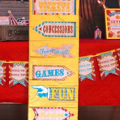 Carnival Arrow Signs Posters Instant Download Printable Birthday Party ...