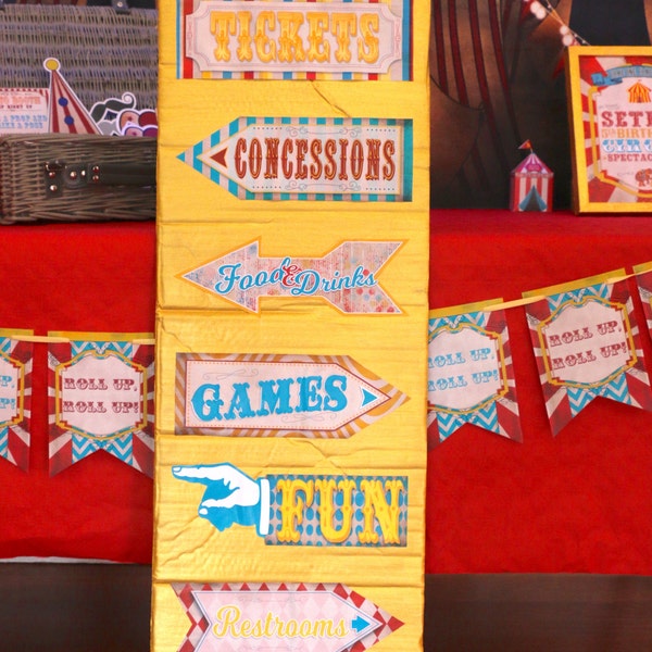 Carnival Arrow Signs Posters - Instant Download - Printable Birthday ...