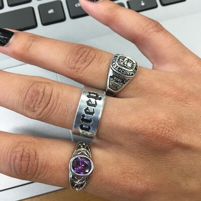 Creep Ring, Horror, Gothic, Halloween, Goth Jewelry, Aluminum Cuff Ring ...