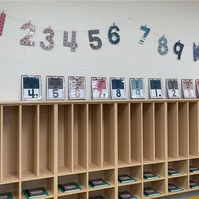 MODERN RAINBOW Skip Counting Large Number Display Calm Colors Classroom ...