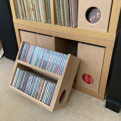 CD Storage Box fully Built Wooden Storage Crate to Fit Ikea Kallax ...