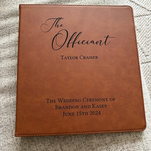 Officiant Personalized Binder, 3 Ring Binder, Wedding Planner, Photo ...