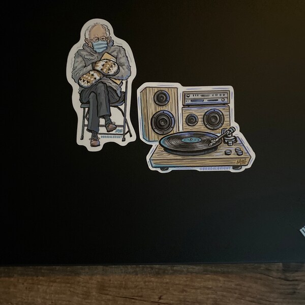 Turntable & Hifi Stereo Sticker - Audiophile Music Illustration - Water ...