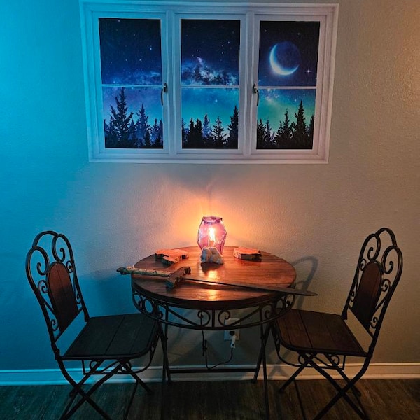 Castle Scape Sword in the Stone Medieval 3D Window Wall Decal Removable ...