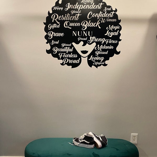 Afro Girl Wall Art Strong Beautiful Girl Beauty Wall Decor African Women Decal Blessed Room ...