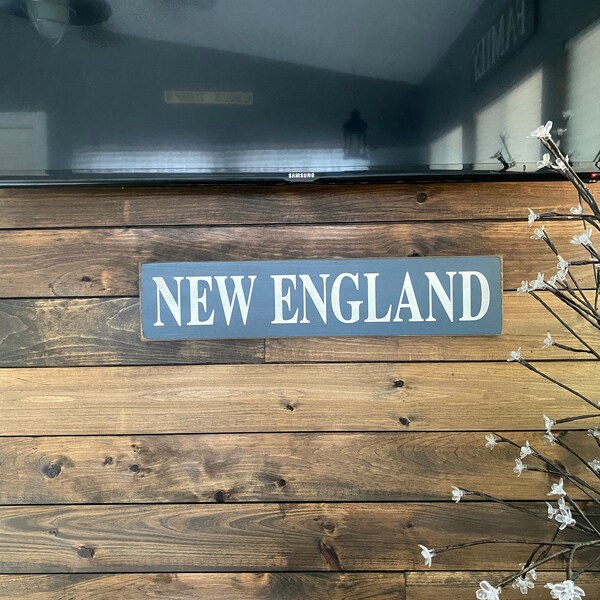 New England, Primtive, Wooden Sign, Home Decor - Etsy