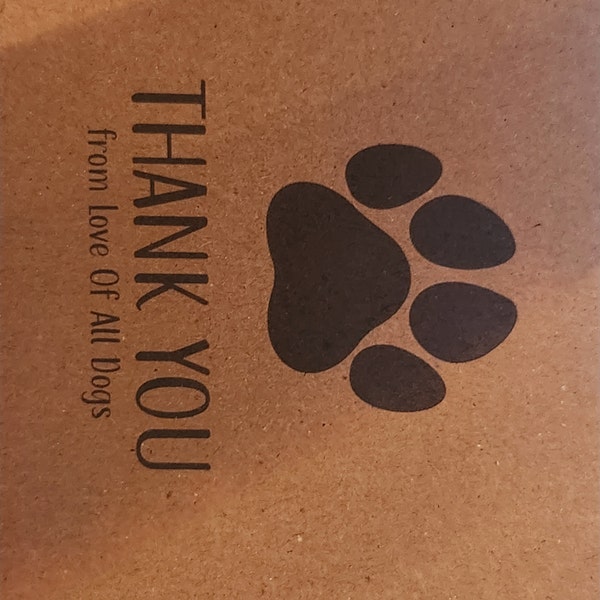 Paw Print Thank You Cards With Envelopes, Pet Notecards and Envelopes ...