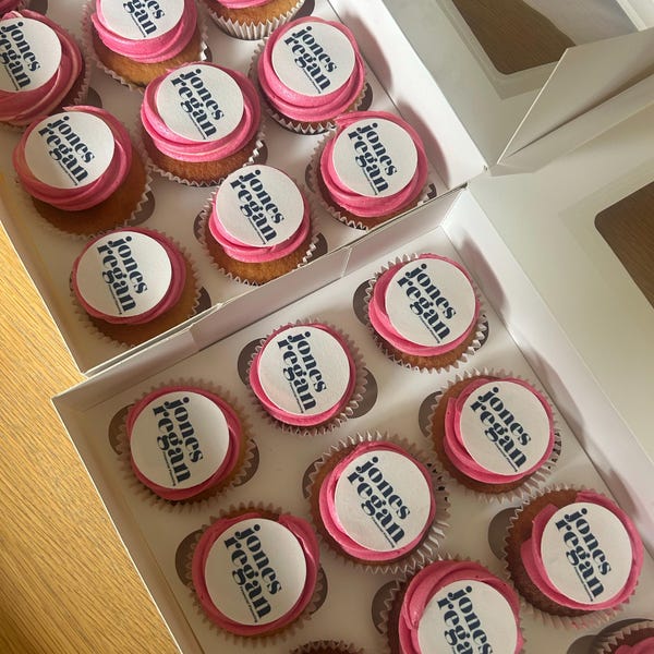 Personalised Logo Edible Cupcake Toppers: Business Branding Birthday ...